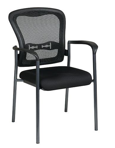 Office Star Titanium Finish Chair with Arms & ProGrid Back